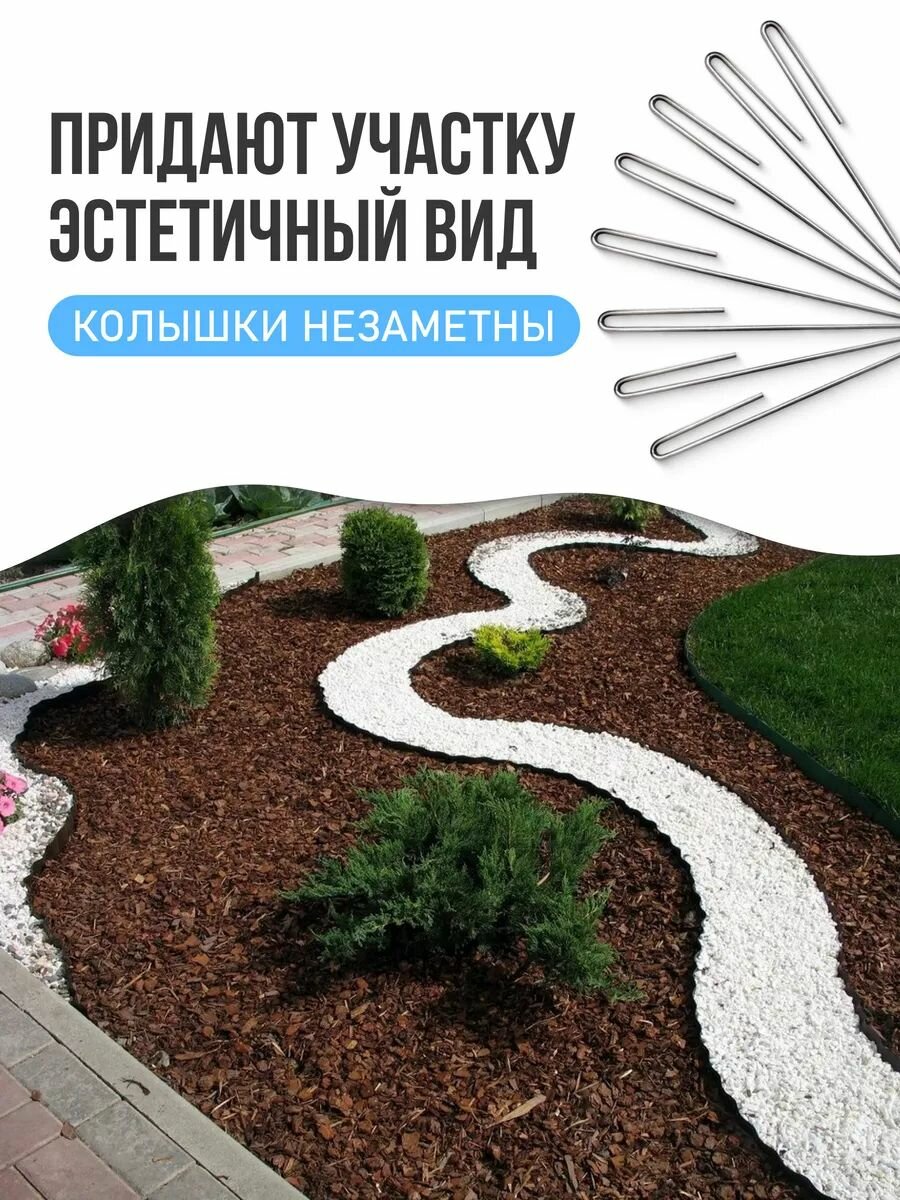 Скобы для прижатия бордюрной ленты (40 см) - 10шт