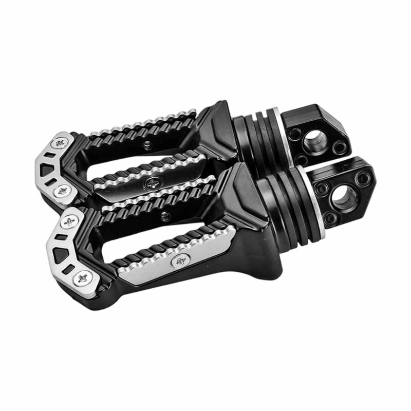 (1 пара) Полулунные подножки для пассажира для тюнинга мотоцикла серебристые