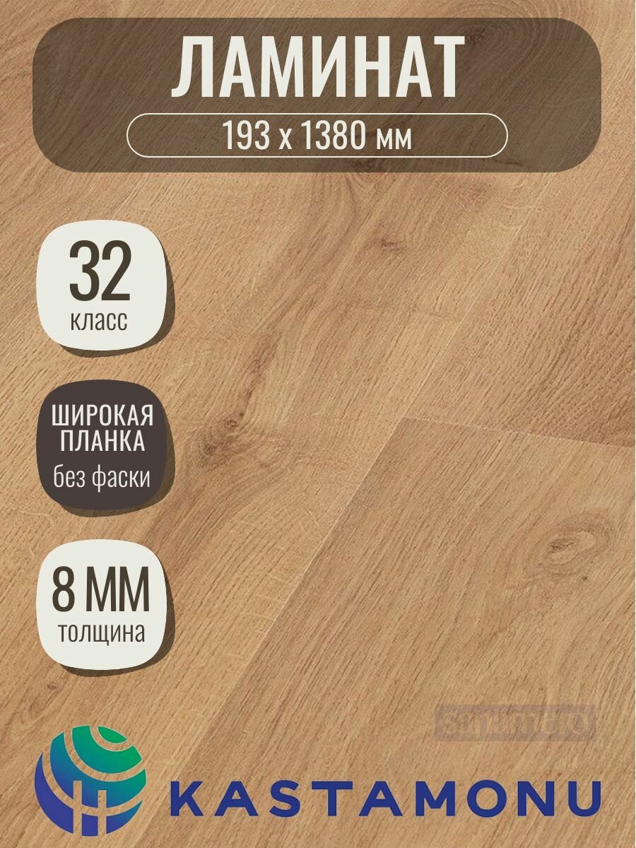 Ламинат Kastamonu Grey Ассам FP471 (193 х 1380мм), 2.131м кв, 8 шт/уп