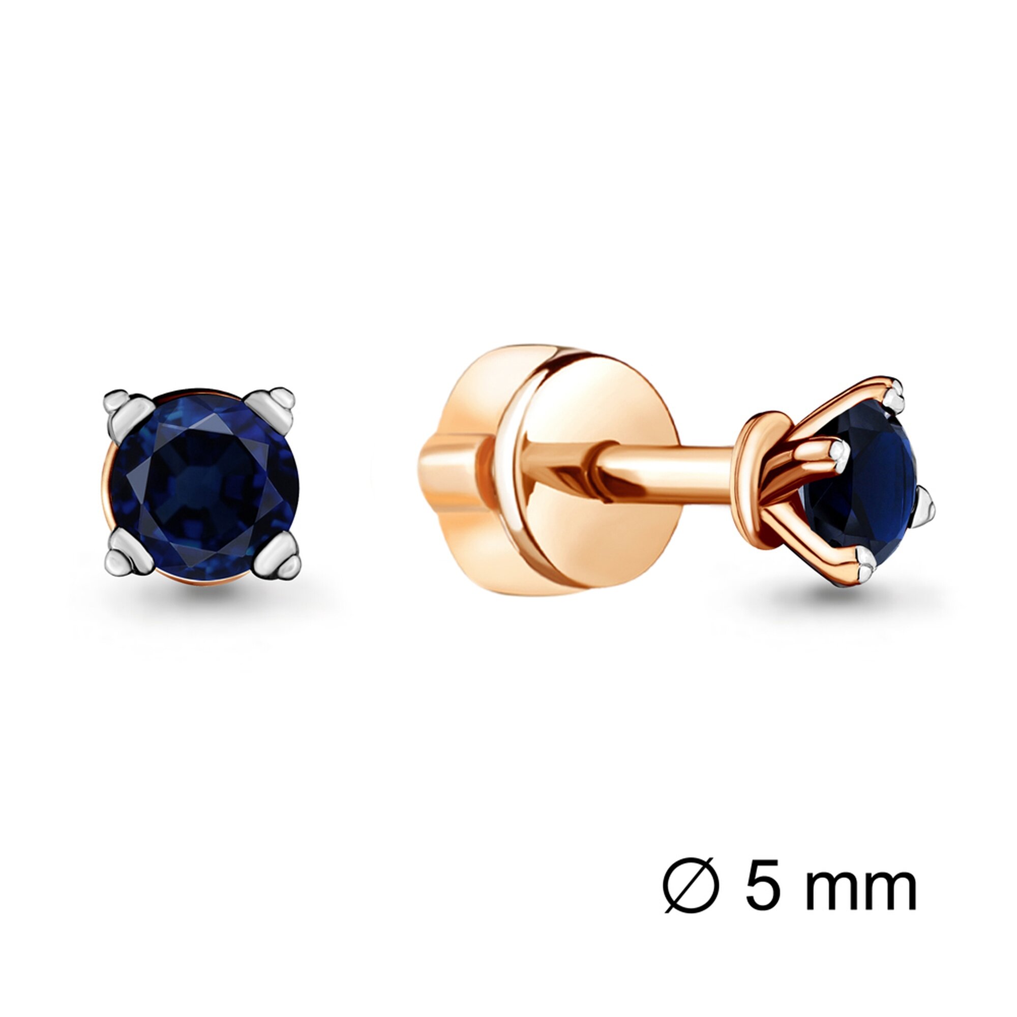 Серьги, серебро, 925 проба, золочение, сапфир синтетический