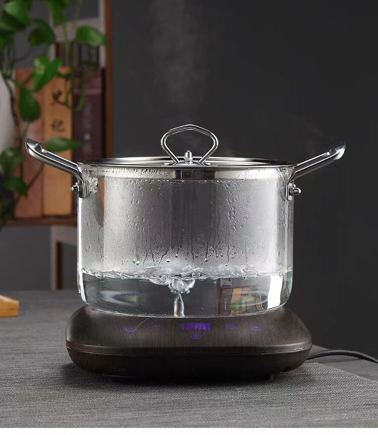 Кастрюля стеклянная жаропрочная 2,5 л "Crystal glass прозрачное стекло