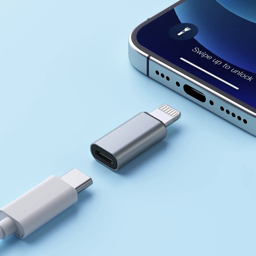 27W быстрая зарядка адаптер Apple Lightning в Type-C серая алюминиевая оболочка