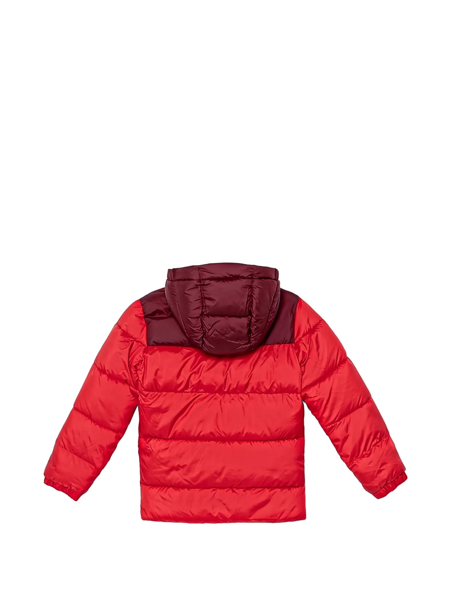 Пуховик Columbia Logo-print padded jacket, размер 4 года, темно-синий/бежевый/красный — фото 1