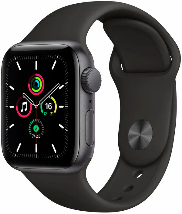 Умные часы A pple Watch 44mm SE Gen1 Aluminium Case GPS серый космос/тёмная ночь