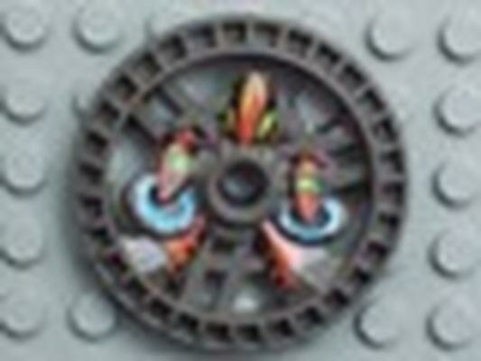 Деталь Lego 32350pb01 Technic, Disk 5 x 5 - RoboRider Talisman Wheel, Twin Saw Mold with Robot Pattern