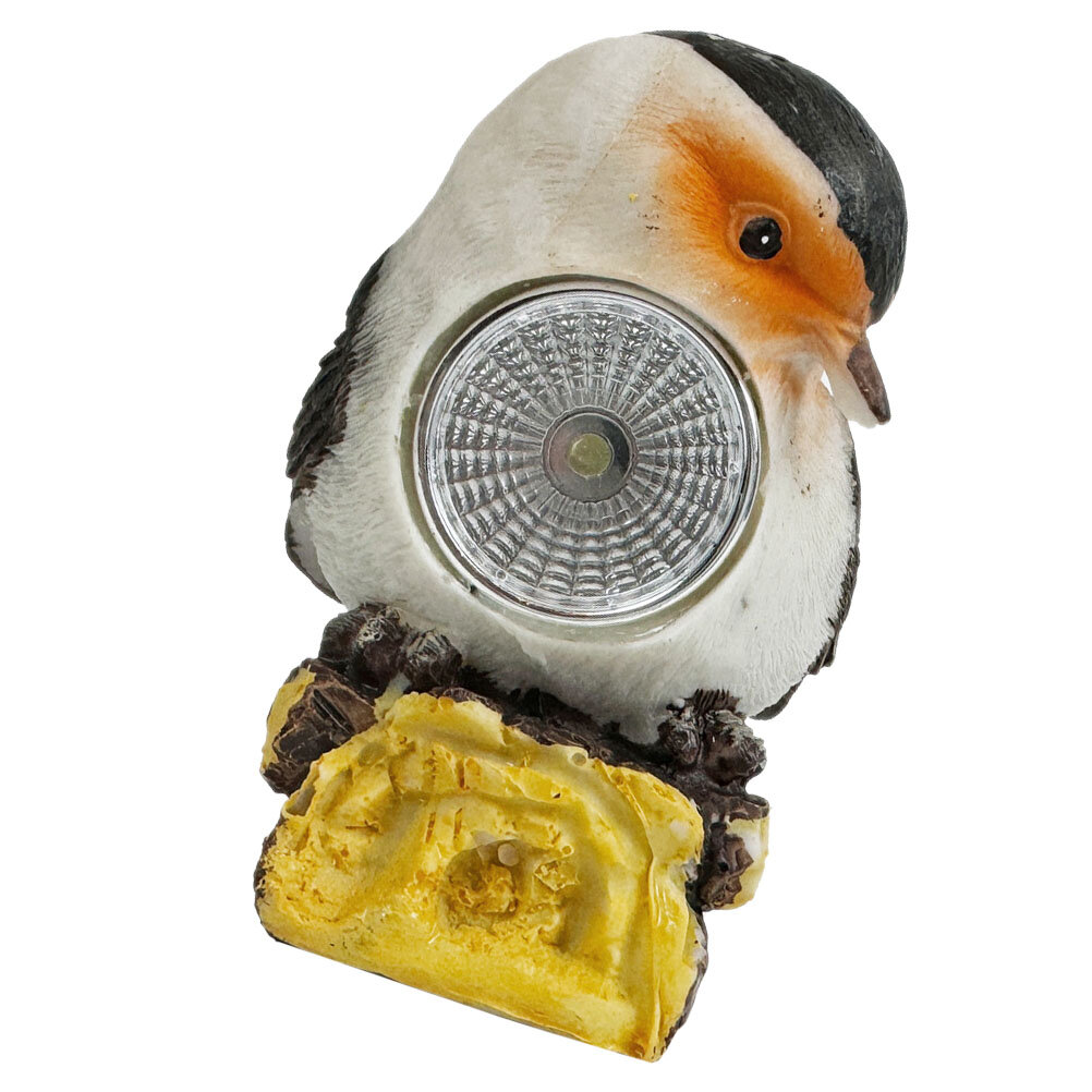 Маленькая солнечная лампа в виде птички для наружного использования, двора, сада, ландшафтного дизайна, декоративный элемент из смолы для сада и газона (лампа из смолы с птицей, склонившей голову, 177 г (коробка 13*11*7,5 см, 209 г))