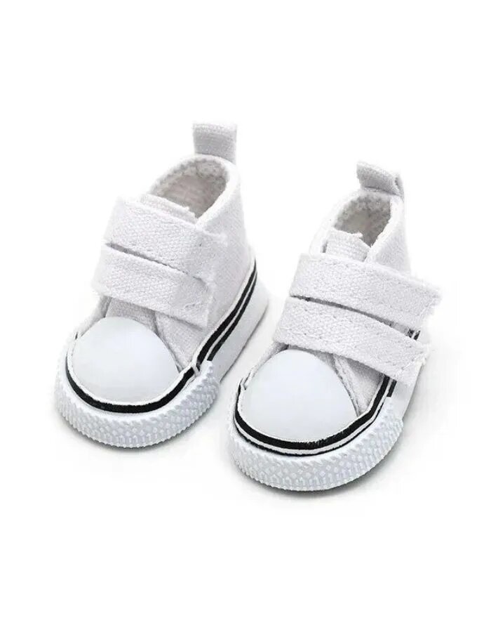 1 пара белой обуви из холста Velcro, подходящая для одевания хлопковыми куклами 20 см