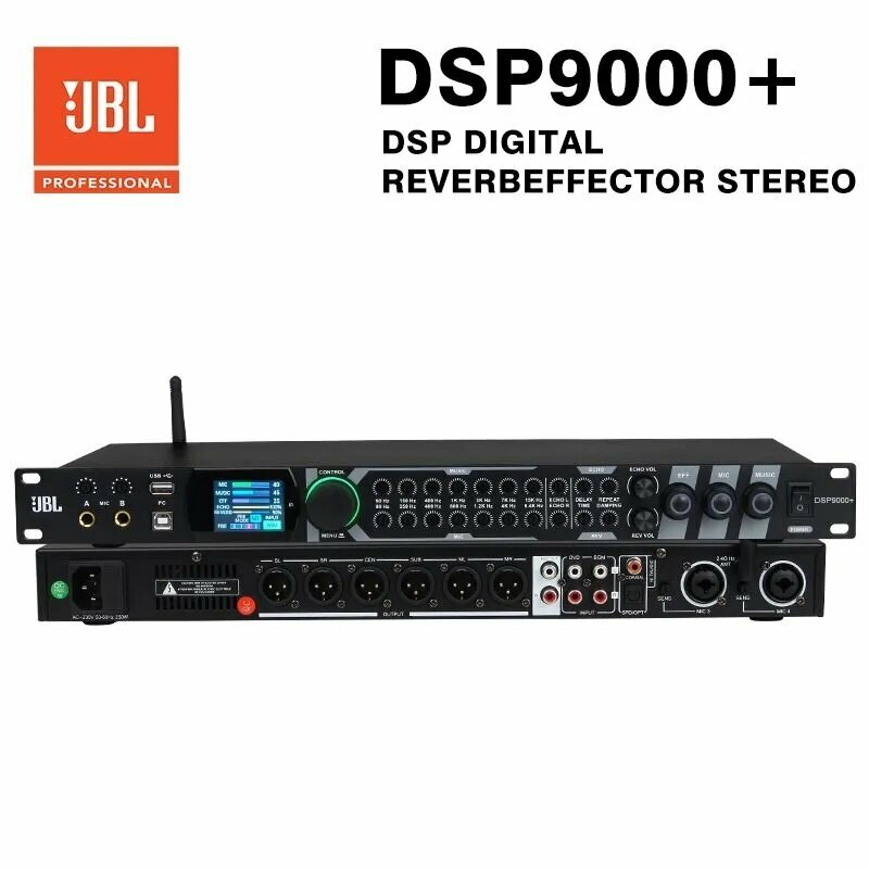J - BL DSP9000 + Эффект передней реверберации, сценический аудиопроцессор KTV, цифровой эхо домашней песни K, микрофон анти-свистящий, многофункциональный процессор аудиоэффектов