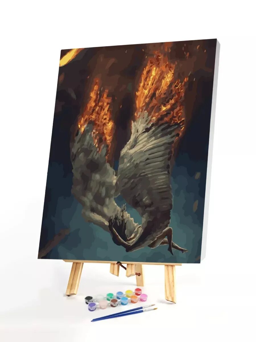 Картина по номерам на холсте и подрамнике Падший ангел 40х50