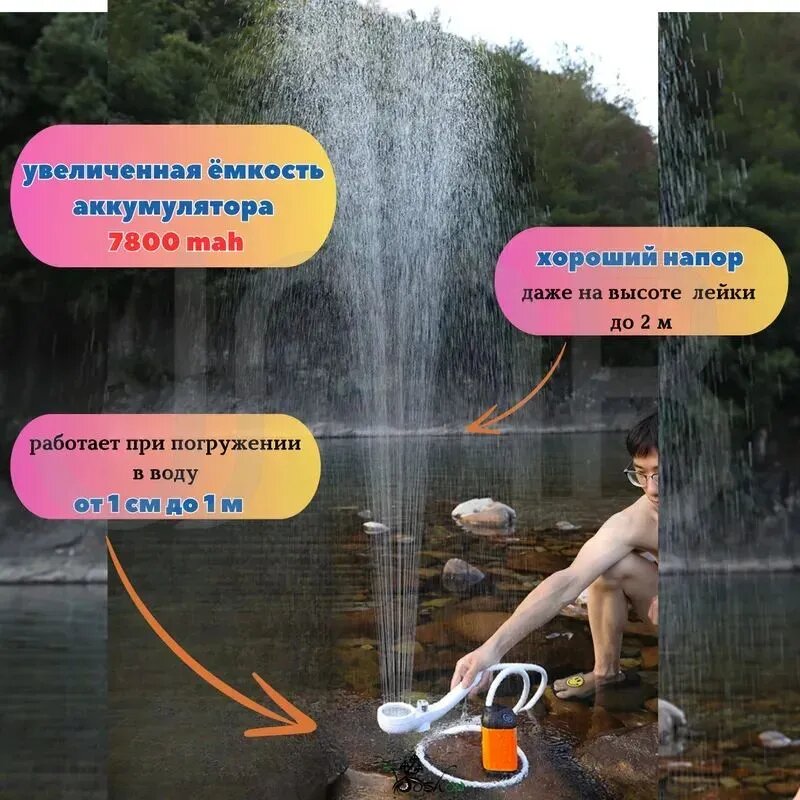 Умный Походный душ для кемпинга и дачи, портативный душ с насосом туристический