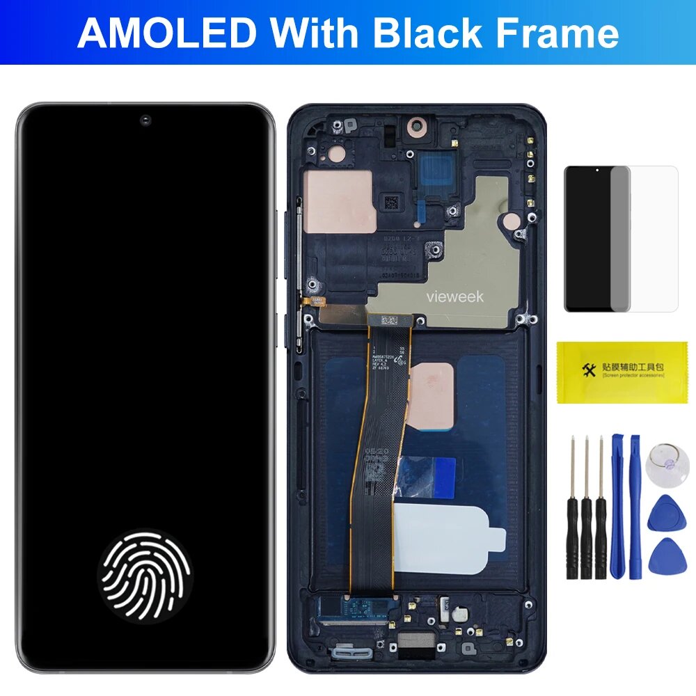 S20 Ultra Super AMOLED Замена экрана в сборе для Samsung Galaxy S20 Ultra 5G AMOLED BlackFrame