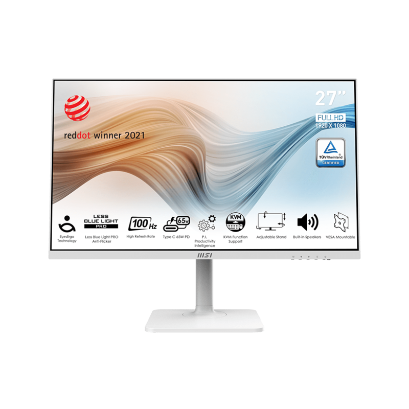 Монитор MSI Modern MD272XPW, 27', 1920x1080, IPS, 100 Гц, белый