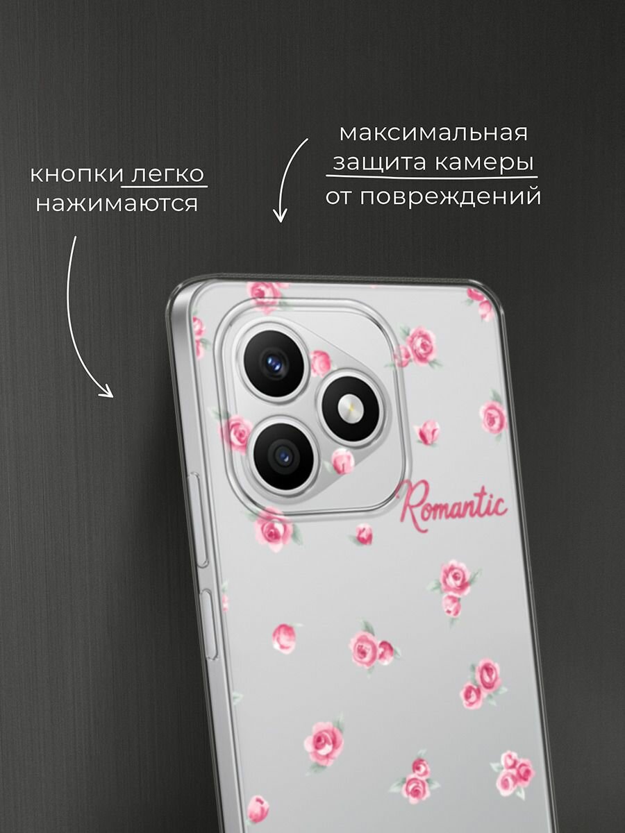 Чехол на Honor X8d / Хонор X8d с принтом Romantic 2, прозрачный — фото 1