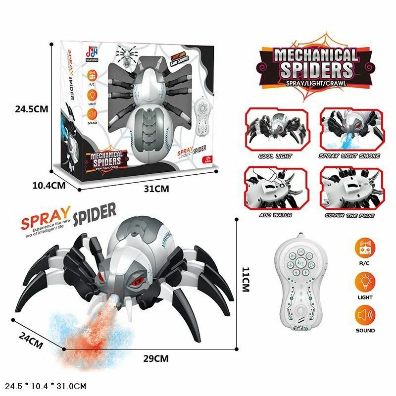 Радиоуправляемый робот паук Mechanical Spiders с подсветкой, паром и звуковыми эффектами.