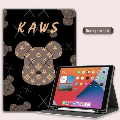 Полный защитный чехол для планшета Xiaomi Pad 6/6 Pro 11 дюймов с дизайном KAWS, цвет Черный (слот для ручки)
