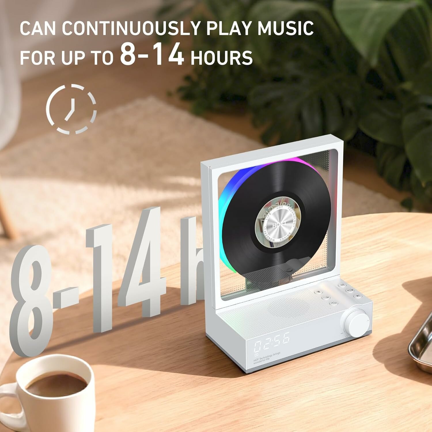 Портативный CD-проигрыватель HOTT C229 с поддержкой TF-карт и двусторонним Bluetooth, белый