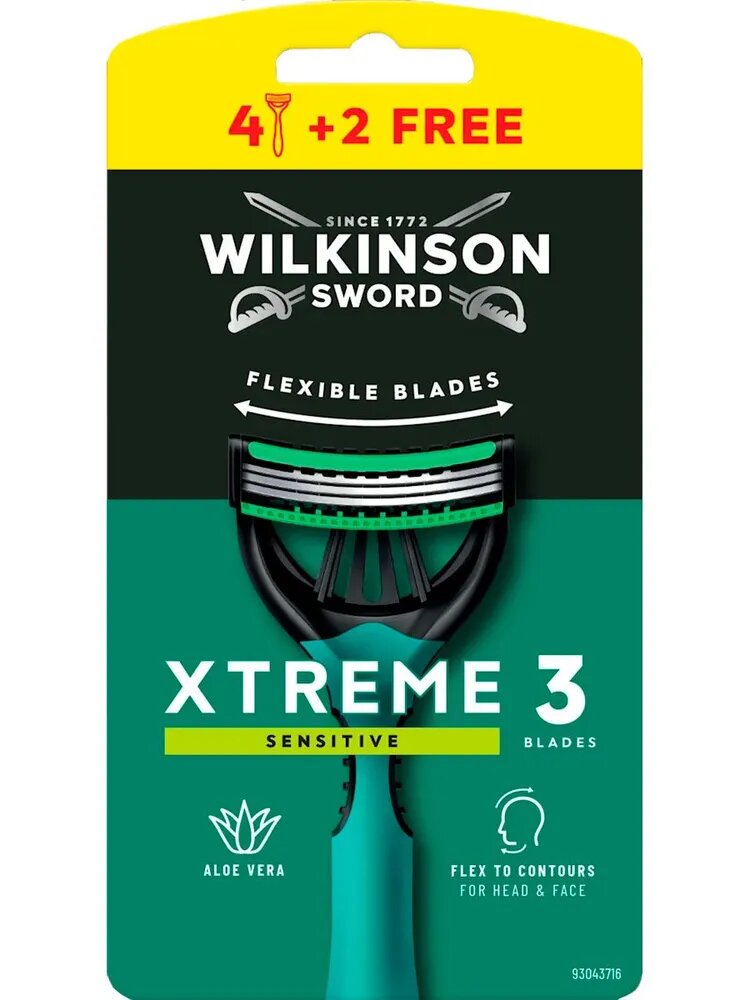 Wilkinson Sword Schick Xtreme 3 Black Edition Одноразовые бритвы (10 станков), 3 лезвия