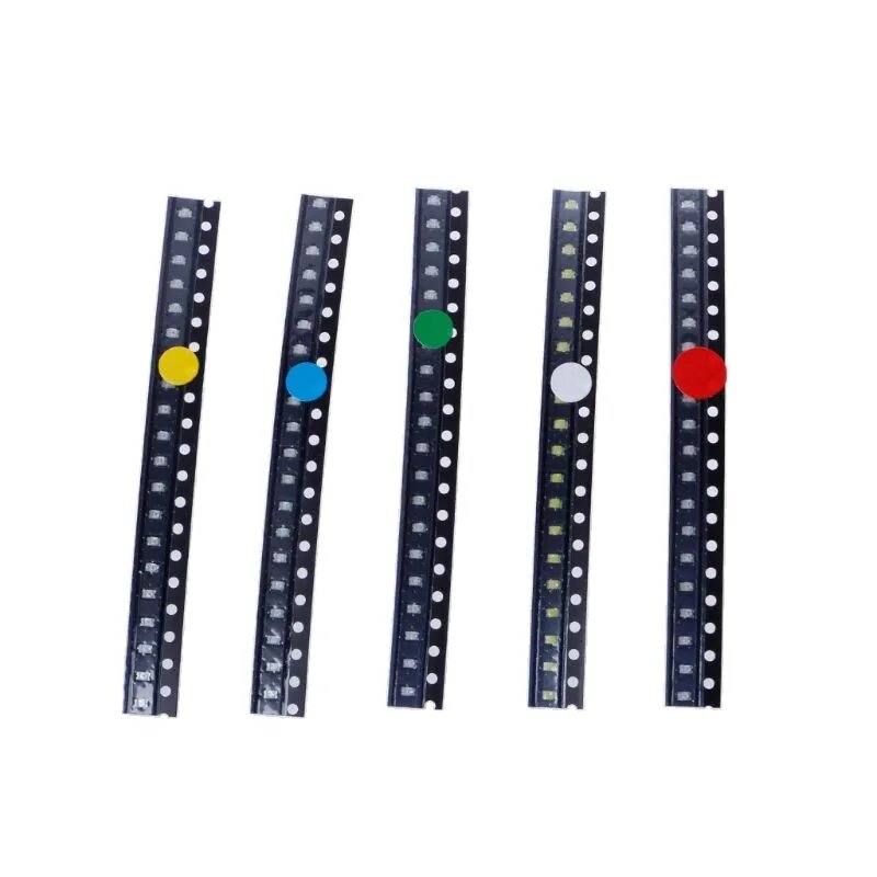 0805 SMD LED упаковка светящихся трубок SMD красного, желтого, синего, зеленого и белого цветов 5 штук по 20 шт.