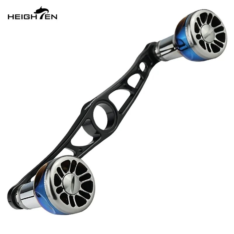 HEIGHTEN Baitcaster Двух ручных ручек с расстоянием между осями 115 мм с регулируемым ручком градиента 24,5 мм Акссесуары для модификации рыбацких приманок — Черно-серебристый