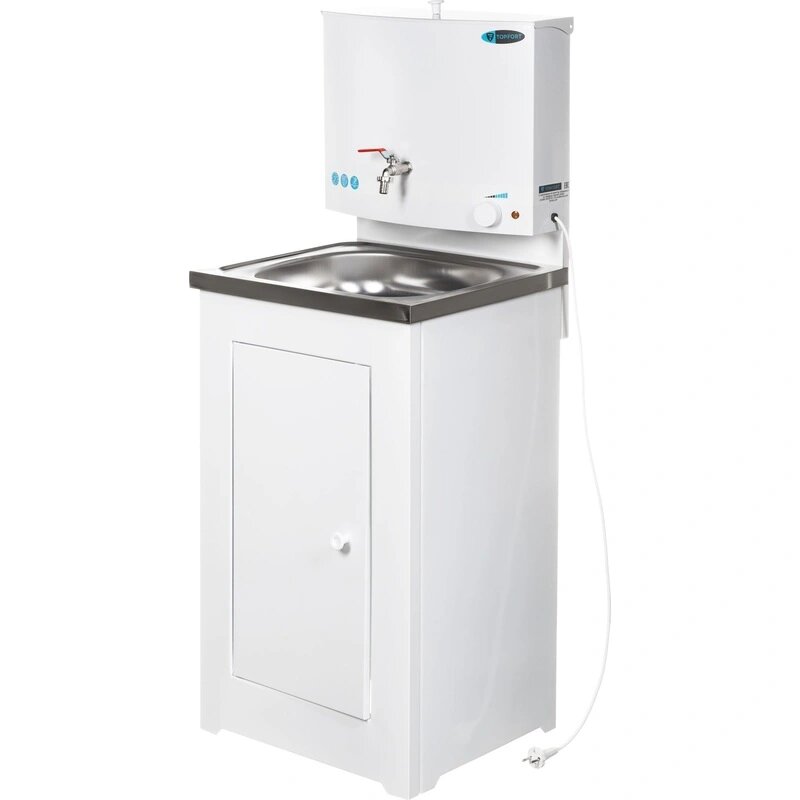 Умывальник дачный с подогревом TOPFORT Elegant 17 л с мойкой из нержавеющей стали и тумбой (1987163)