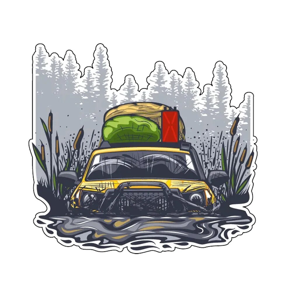 Наклейка на авто 4x4 / внедорожник / Off Road 15x14см Водонепроницаемая виниловая наклейка на автомобиль на бампер, окно