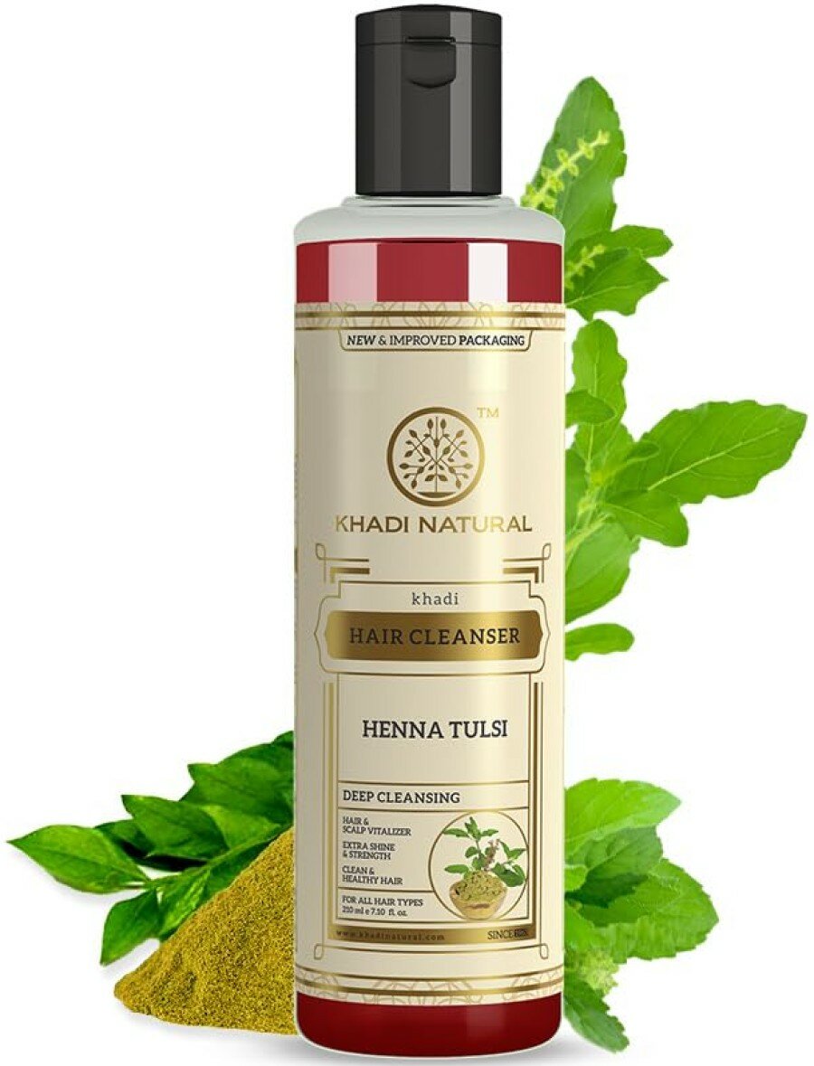 Шампунь Хна и Тулси Кхади (Henna Tulsi Shampoo Khadi) 210 мл