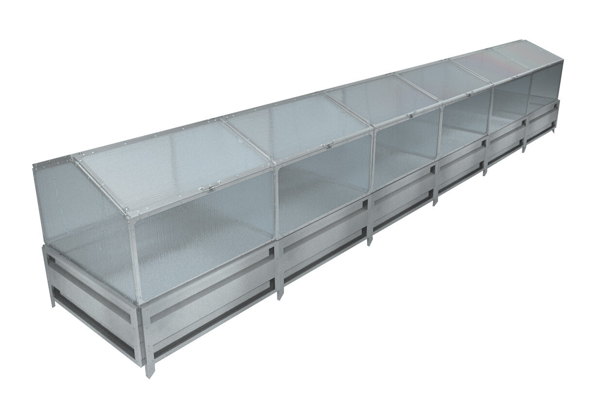 Парник Delta-Park GH-D, двускатный, поликарбонат, сталь, 6x1x0.36 м
