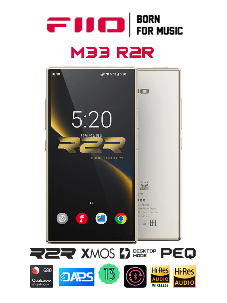 Fiio M33 R2r 8GB+128GB Портативный MP3 Bluetooth музыкальный плеер без потерь HiFi hard solution DSD
