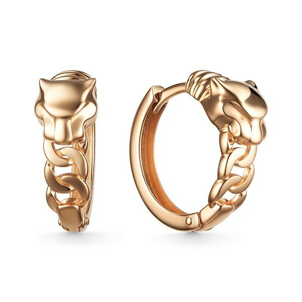 Серьги конго, красное золото, 585 проба