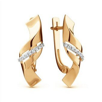 Серьги JEWELIN, красное золото, 585 проба, фианит