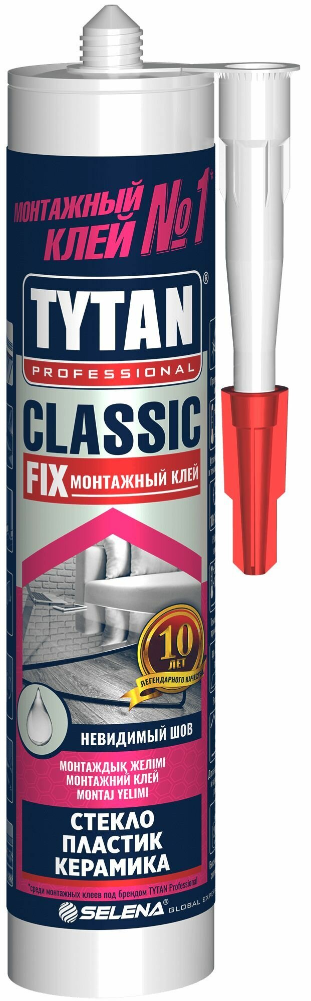 Монтажный клей Tytan Professional Classic Fix (стекло, пластик, керамика) бесцветный 310мл