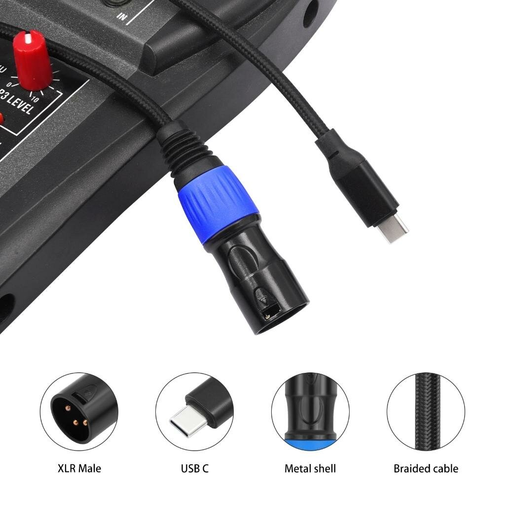 Кабель USB-C — XLR (м), 1m — фото 1