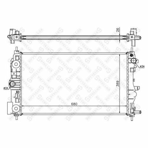 Основной радиатор (двигателя) Stellox 1025695SX для Chevrolet Cruze, Orlando