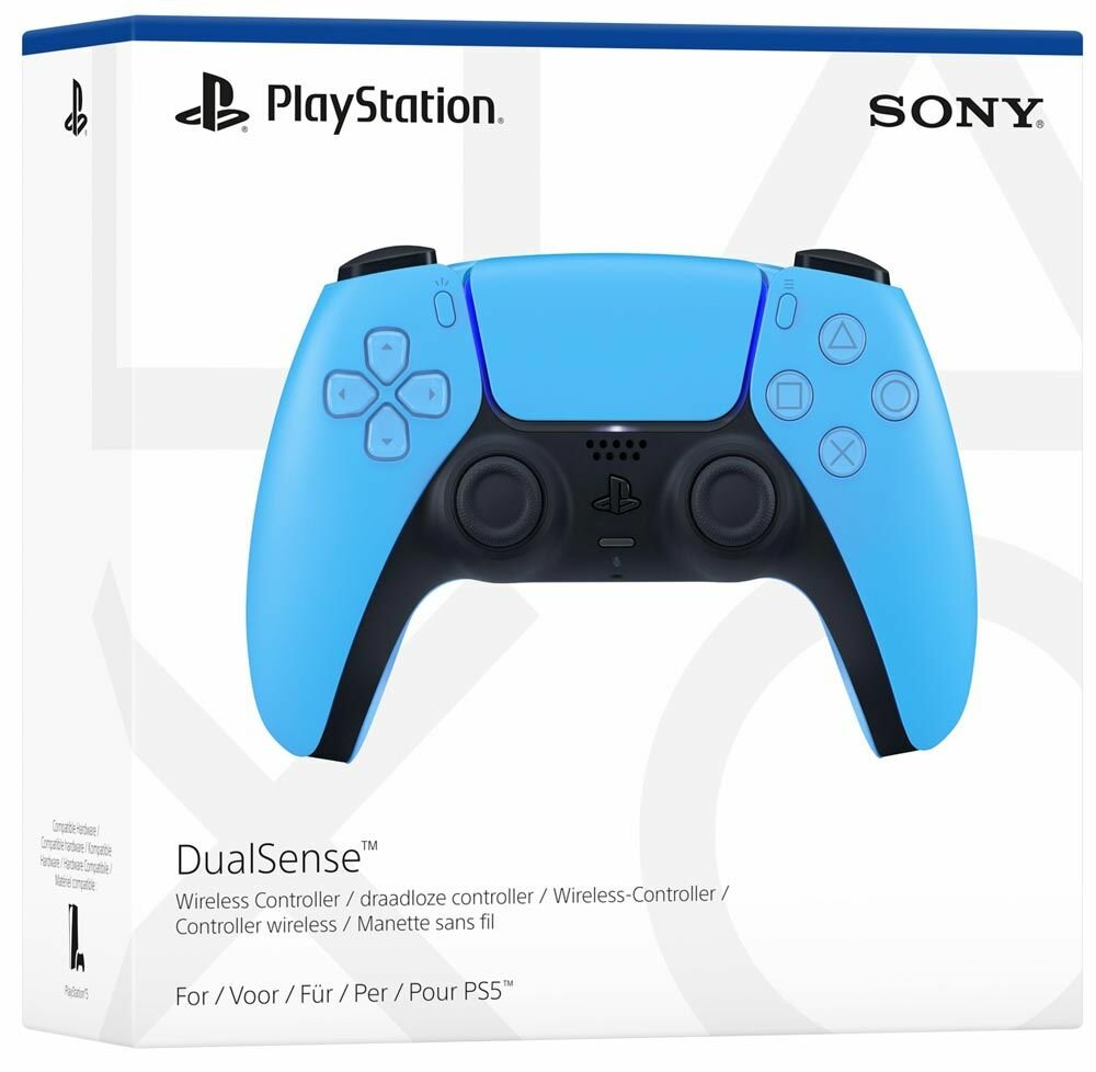 Геймпад DualSense Starlight Blue (звездный синий), Bluetooth, Проводной, голубой
