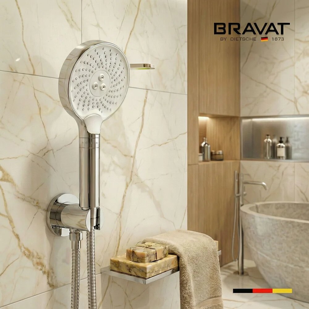 Лейка для душа цвет хром BRAVAT D2126CP-SW