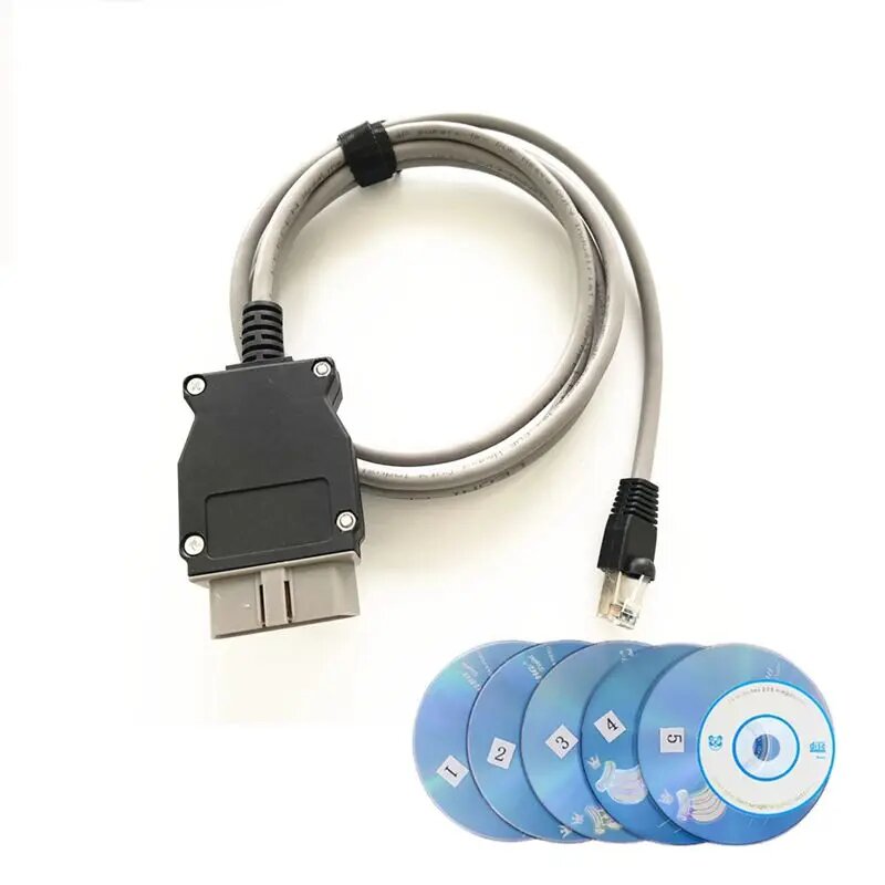 Кабель Диагностического Интерфейса BMW ENET - OBD2 Для Программирования F-серии, Gray and CD