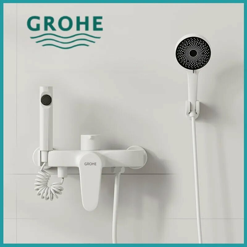 GROHE Душевой комплект белый
