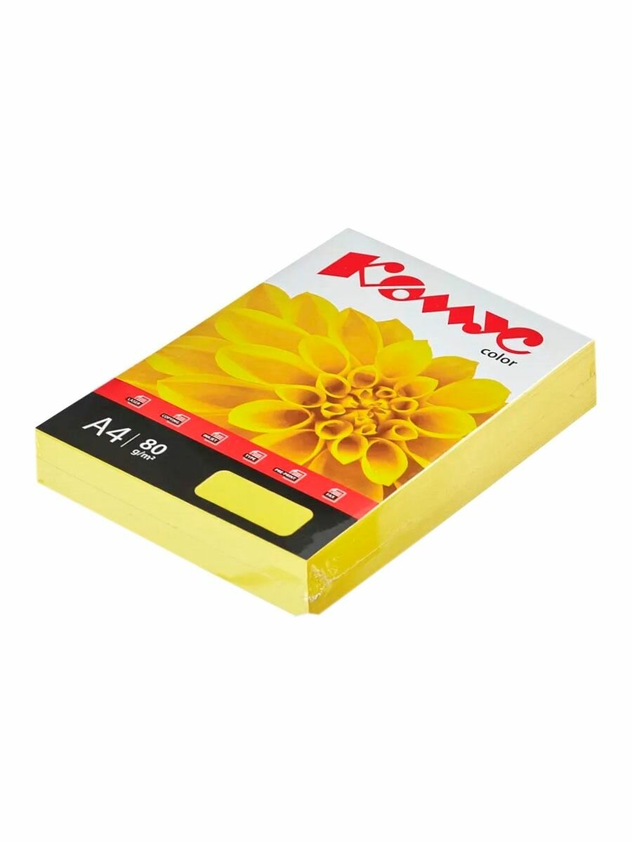 Комус Color Бумага цветная лимон интенсив, 80 г/м2, А4, 500 л.