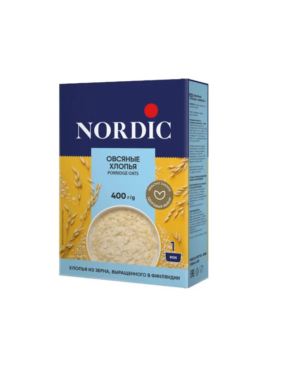 NORDIC Хлопья овсяные, 400 г