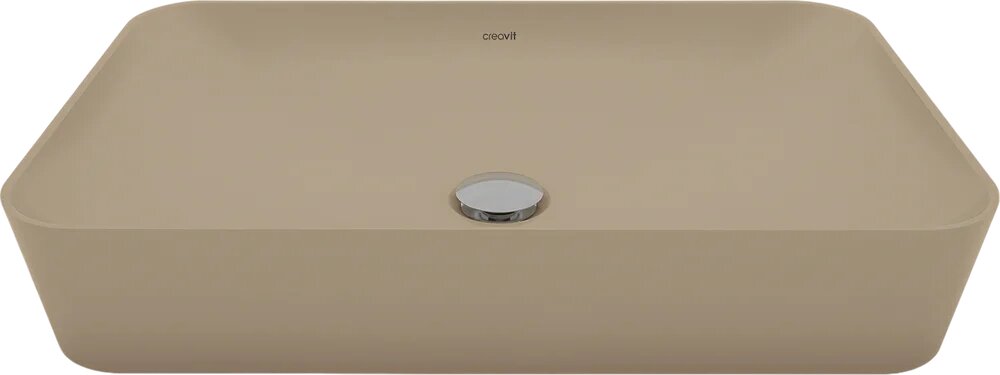 Накладная раковина Creavit Ultra UL060-00CM00E-0000 60 накладная, без отверстия под смеситель, фарфоровая, прямоугольная, раковина для ванной, бежевая