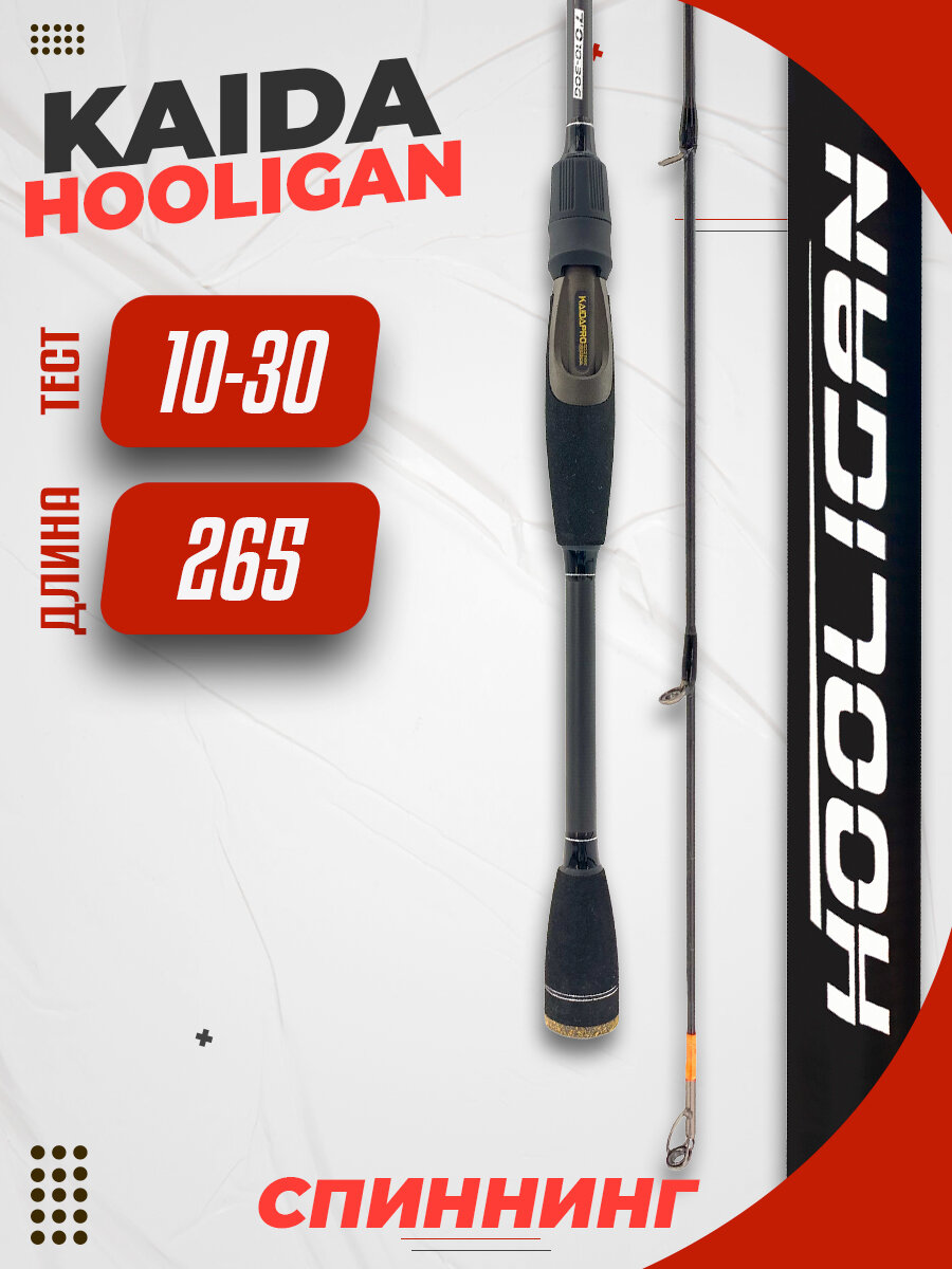 Спиннинг штекерный Kaida Hooligan тест 10-30g 2,65м