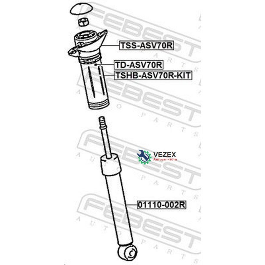 FEBEST TD-ASV70R отбойник заднего амортизатора