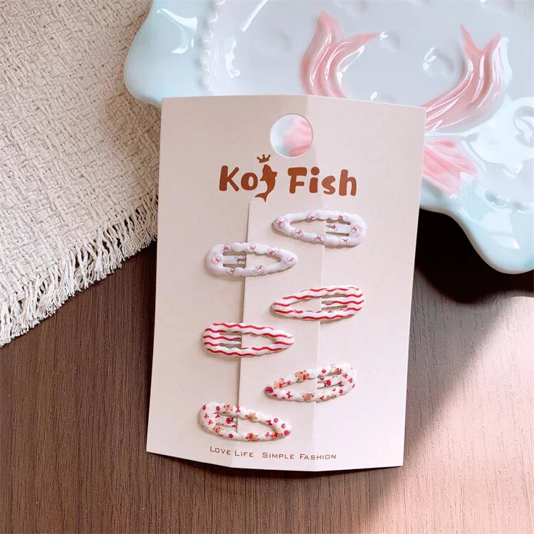 Милые заколки для волос Koifish, 6 шт, цвет 2