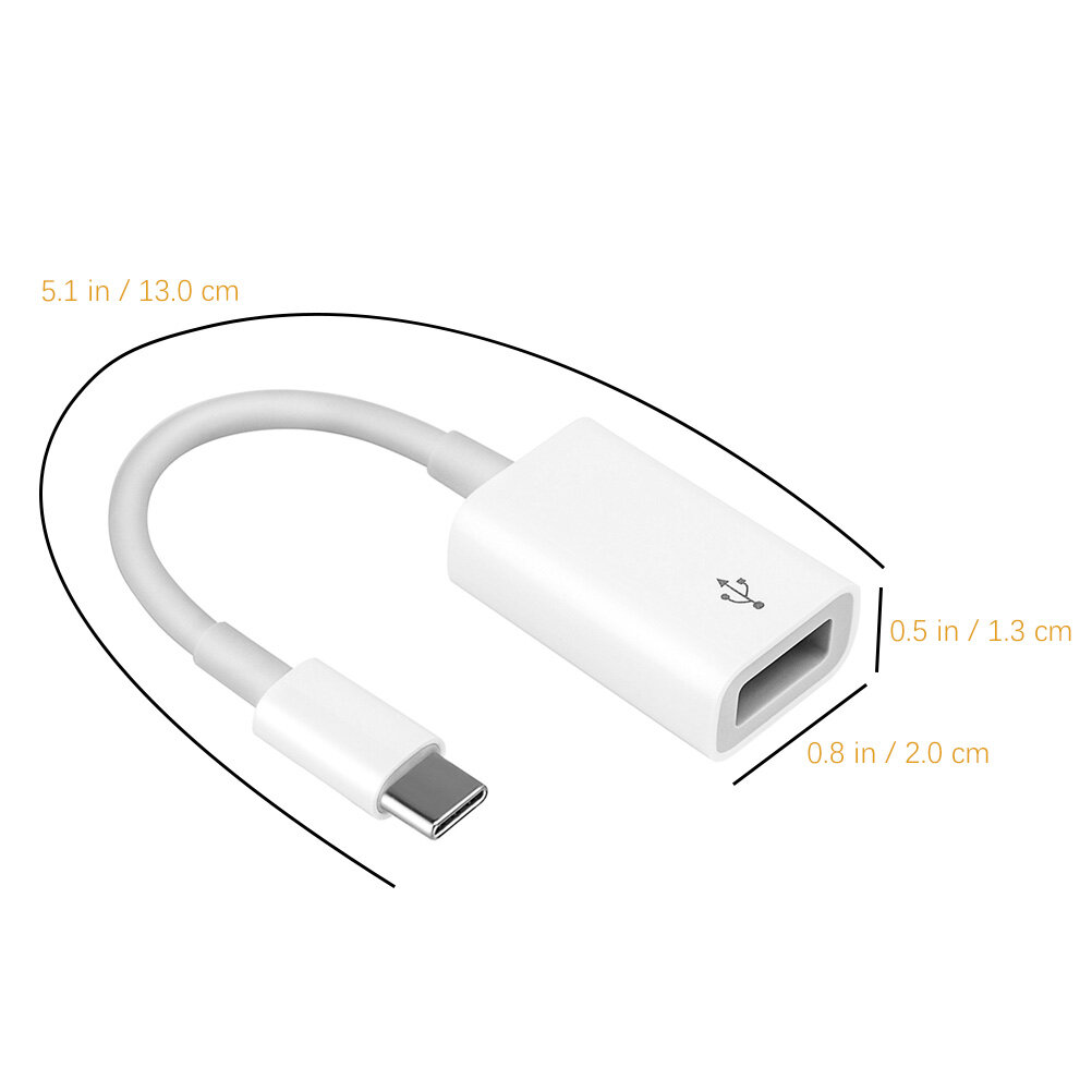 Адаптер Usb Type C Otg Для Телефона Планшета Белый Размер 13.00X2.00X1.30Cm