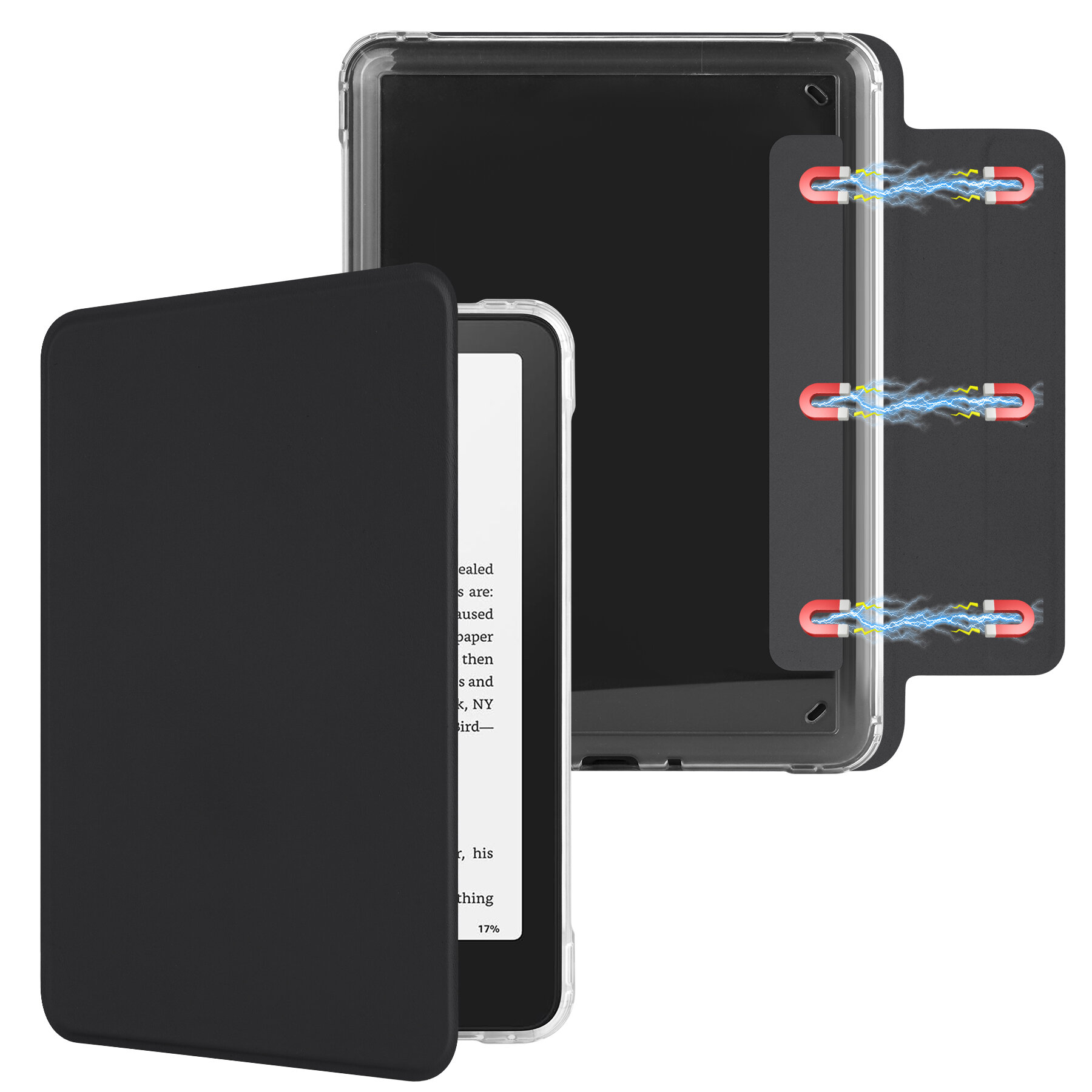 Чехол для Amazon Kindle Paperwhite 12 Gen (7", 2024), с магнитным разделением, black