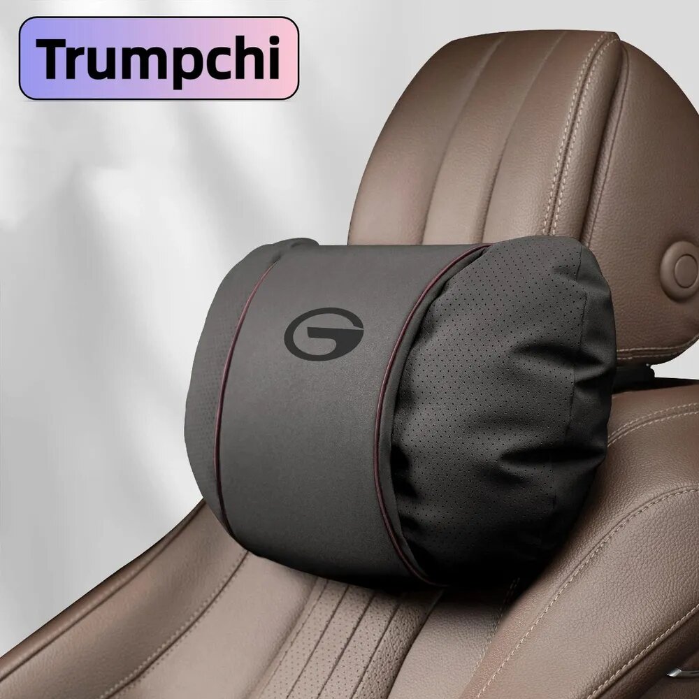 Подушка автомобильная Trumpchi на подголовник, экозамша, 1 шт.