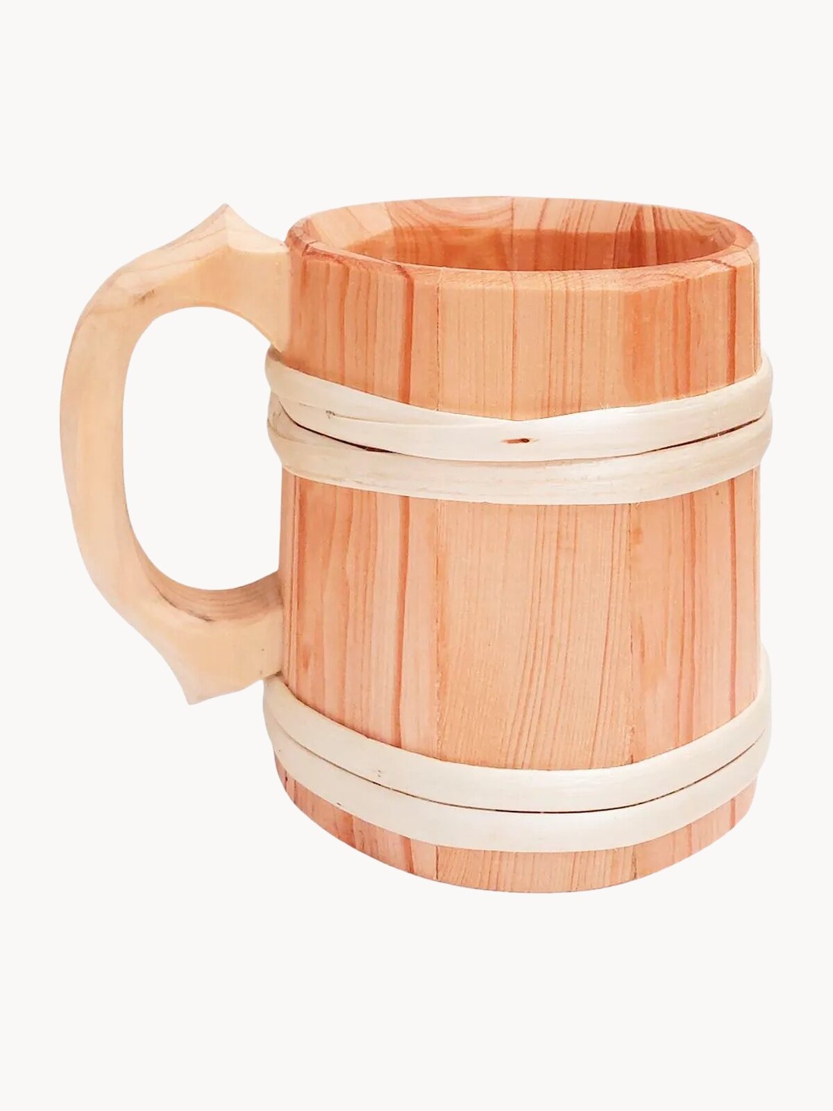 Деревянная кружка из кедра ручной работы "Лагер", 700мл.