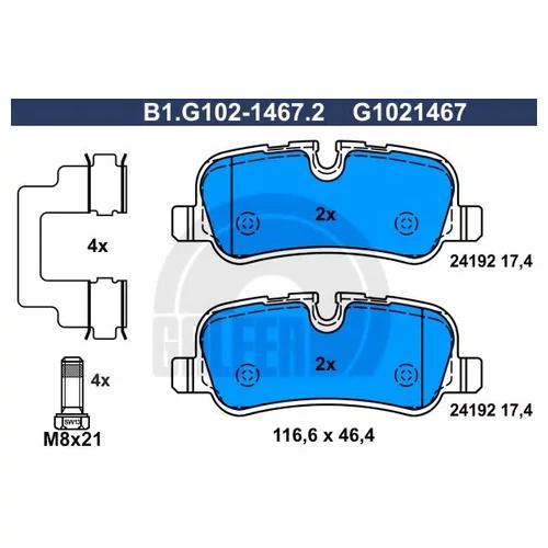 Колодки тормозные задние GALFER B1-G102-1467-2 LAND ROVER Discovery III/Range Rover III/Sport 2.7-4.4 02-13
