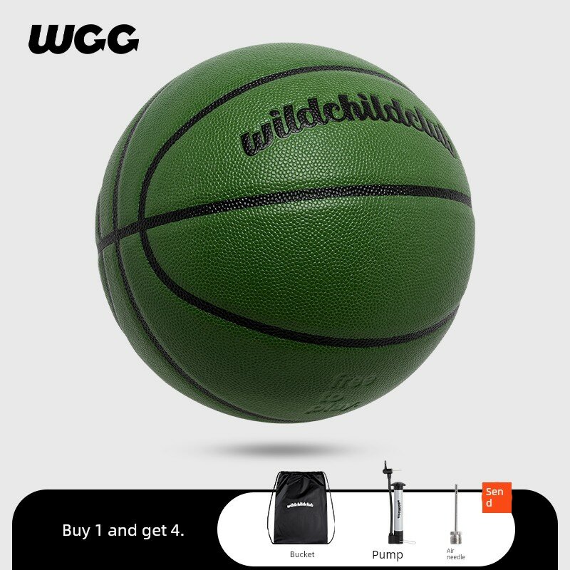 WCC DM300 Баскетбольный Мяч для Зала и Улицы, 7-й Размер, Кожа PU, Военный Зеленый