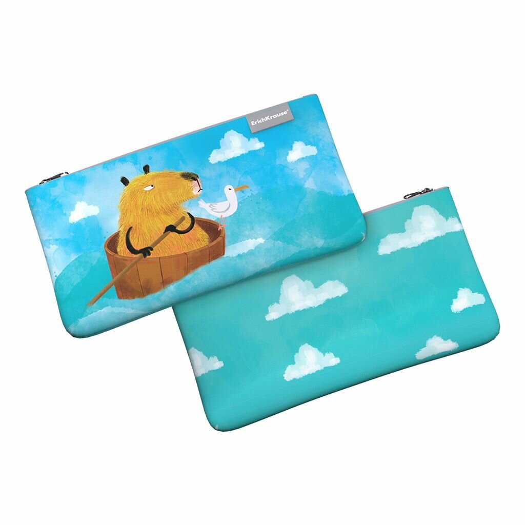 Пенал ErichKrause Light 220x120мм Capybara Travel / пенал-косметичка